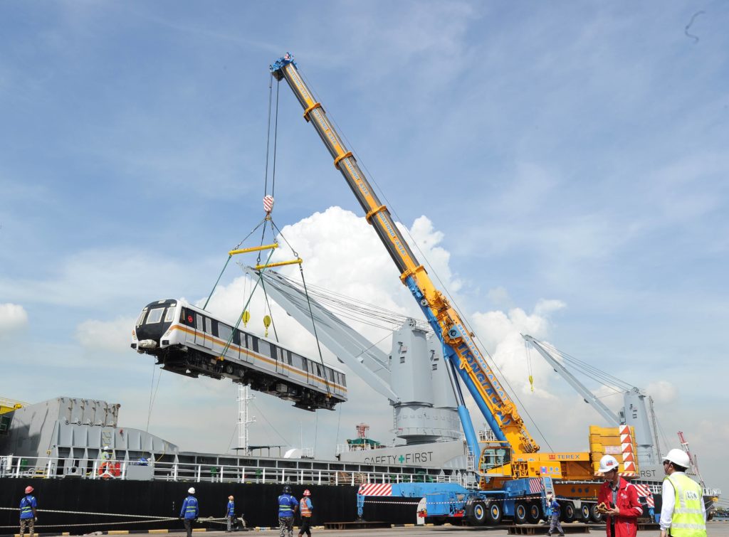New MRT train for Thomson-East Coast Line arrives in Singapore | Local ...